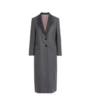 Thom Browne Wool Graine De Poudre Tailored Coat