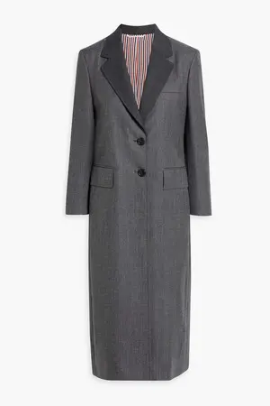 Thom Browne Wool Graine De Poudre Tailored Coat