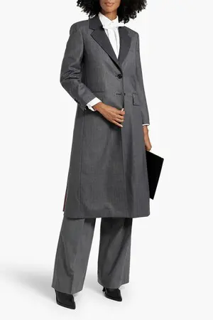 Thom Browne Wool Graine De Poudre Tailored Coat
