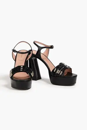 Alberta Ferretti Studded Leather Platform Sandals