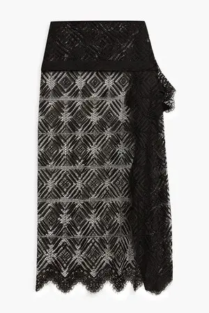 Michelle Mason Draped Cotton And Silk-blend Midi Skirt