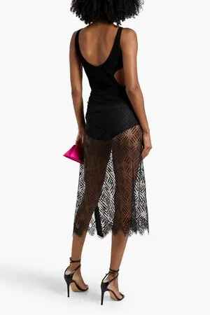 Michelle Mason Draped Cotton And Silk-blend Midi Skirt