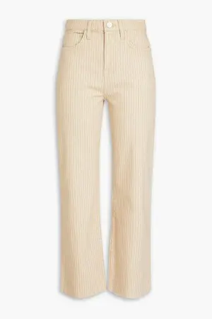 FRAME Le Jane Crop Striped High-rise Straight-leg Jeans