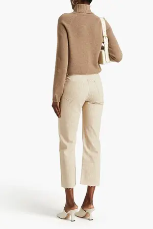 FRAME Le Jane Crop Striped High-rise Straight-leg Jeans