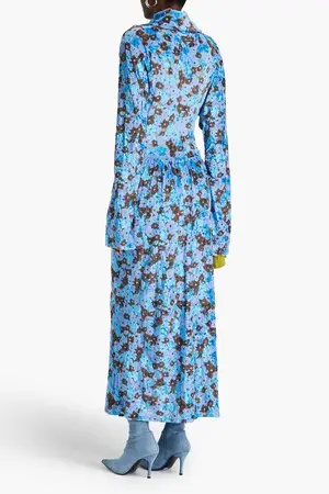 Acne Studios Belted Terry Jacquard Maxi Dress