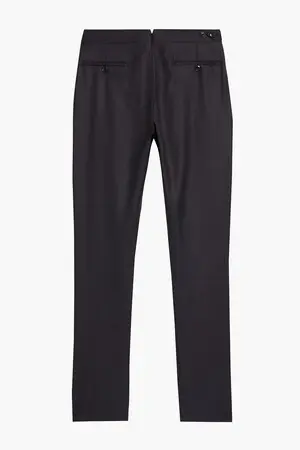 Canali Slim-fit Pleated Wool-blend Jacquard Trousers