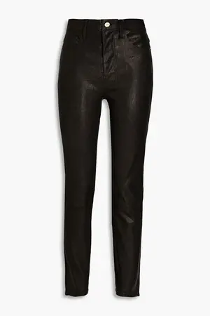FRAME Leather Slim-leg Trousers