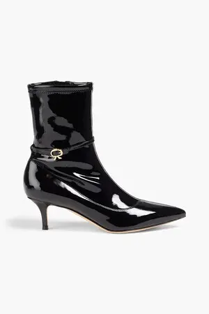GIANVITO ROSSI Ribbon" Vinyl Ankle Boots With Buckle Detail