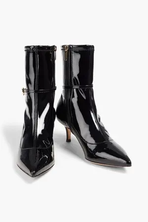 GIANVITO ROSSI Ribbon" Vinyl Ankle Boots With Buckle Detail