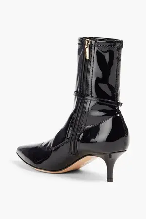 GIANVITO ROSSI Ribbon" Vinyl Ankle Boots With Buckle Detail