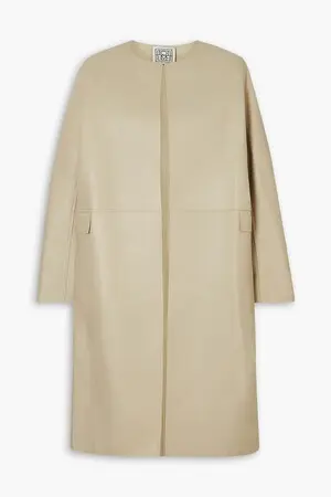 Women's Leather Beige Coats
