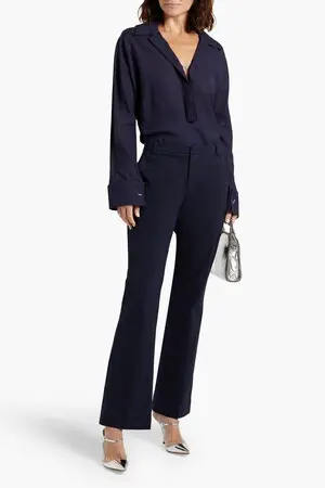 Vince Stretch-cotton Bootcut Trousers - Navy