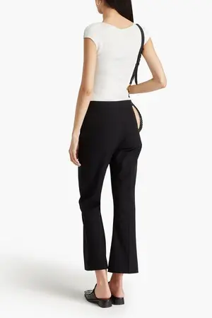FRAME Lace-up Kick-flare Crepe Trousers