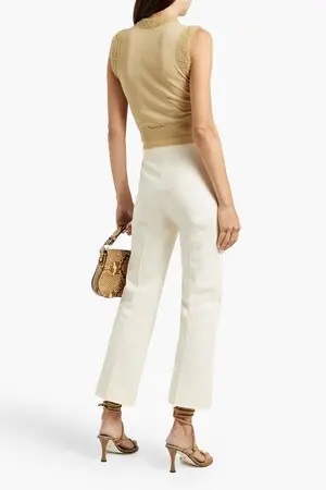 FRAME Lace-up Kick-flare Crepe Trousers - Ivory