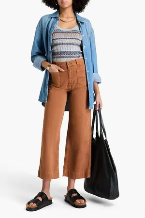 FRAME Cropped Straight-leg Cotton-blend Twill Pants