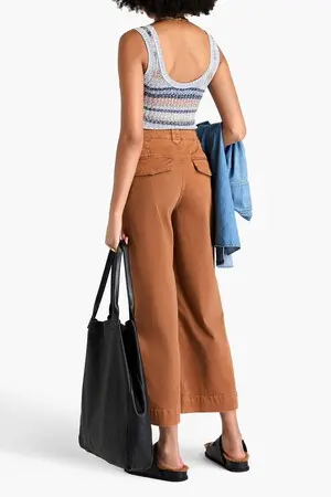 FRAME Cropped Straight-leg Cotton-blend Twill Pants