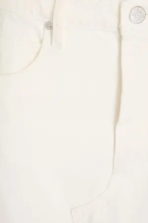 FRAME The Midaxi Frayed Denim Midi Skirt - Ivory