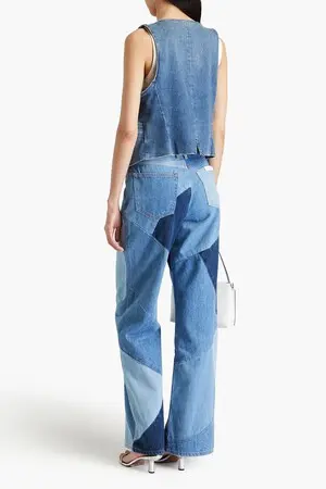 FRAME High N Tight Patchwork Straight-leg Jeans