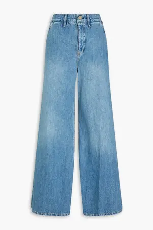 FRAME High-rise Wide-leg Jeans - Mid Denim