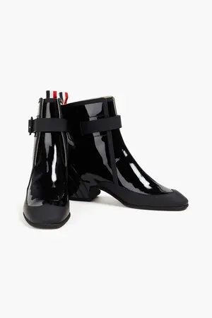 Thom Browne Matte And Patent Leather Ankle Boots
