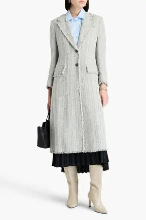 Thom Browne Fringed Tweed Coat