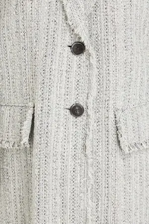 Thom Browne Fringed Tweed Coat