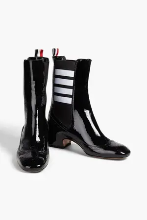 Thom Browne Perforated Patent-leather Ankle Boots
