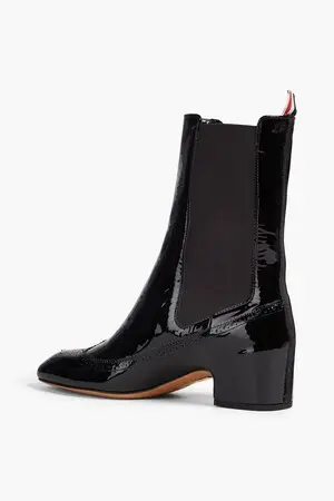 Thom Browne Perforated Patent-leather Ankle Boots