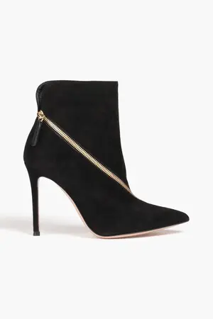 GIANVITO ROSSI Zip-detailed Suede Ankle Boots