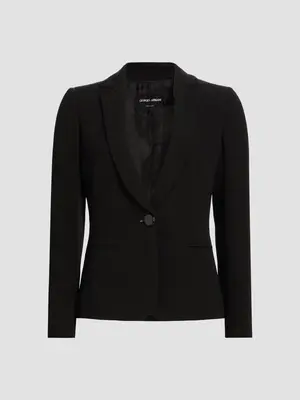 Giorgio Armani Silk One-button Blazer - Black