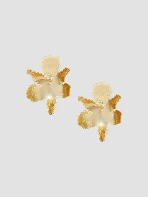 Lele Sadoughi Paper Lily Goldtone Drop Earrings - Gold