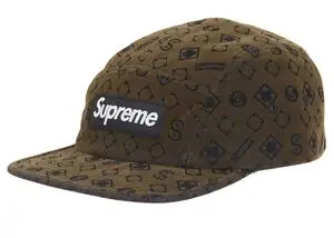 Supreme Flocked Denim Camp Cap - Black