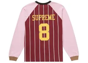Supreme Stripe Raglan Long Sleeve Top - Maroon