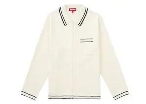 Supreme Zip Up Polo Shirt Sweater - White