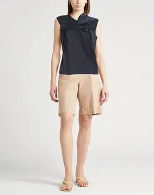 Fabiana Filippi Sleeveless Crewneck Top In Virgin Wool, Silk, Elastane, And Polyamide