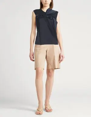 Fabiana Filippi Sleeveless Crewneck Top In Virgin Wool, Silk, Elastane, And Polyamide