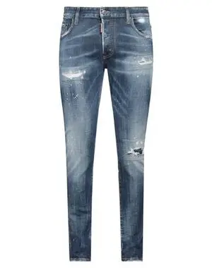 Dsquared2 Jeans In Cotton, Polyester, Elastane, And Cow Leather - Blue