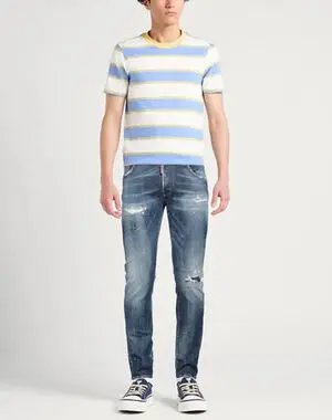 Dsquared2 Jeans In Cotton, Polyester, Elastane, And Cow Leather - Blue