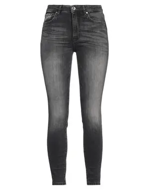 Armani Exchange Cotton Elastane Cow Leather Skinny Jeans - Black