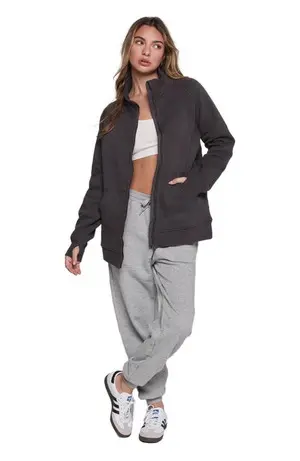 REBODY Effortless Fleece Oversized Jacket - Phantom Grey