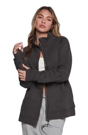 REBODY Effortless Fleece Oversized Jacket - Phantom Grey