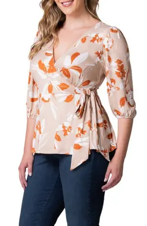 KIYONNA Nina Wrap Top - Sunset Blooms