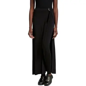 MARCELLA Waverly Tie Belt Jersey Skirted Pants - Black