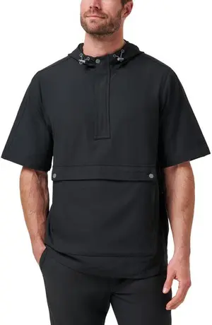 Travis Mathew Sport Mode Short Sleeve Hoodie - Black