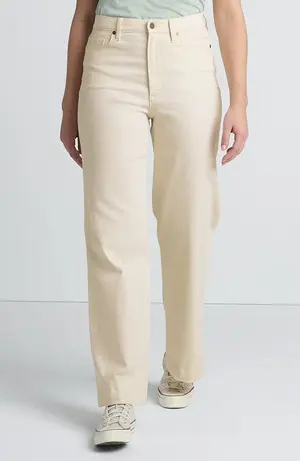 LANDS' END High-rise Wide Leg Denim Jeans - Natural