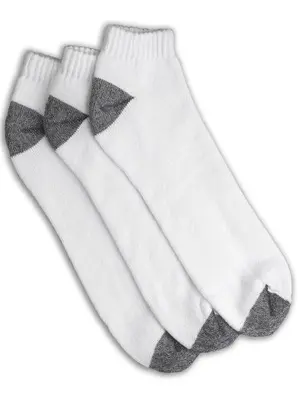 HARBOR BAY BY DXL 3-pack Low Cut Socks - White