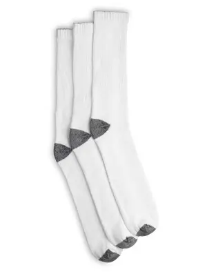HARBOR BAY BY DXL 3-pack Crew Socks - White