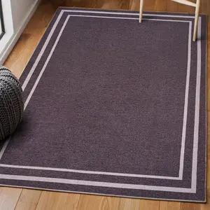 JONATHAN Y Sloane Classic 2-stripe Border Washable Area Rug - Purple/light Purple
