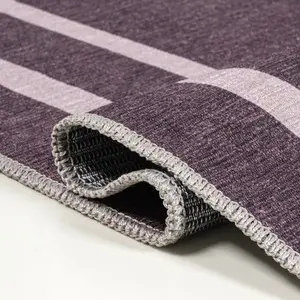 JONATHAN Y Sloane Classic 2-stripe Border Washable Area Rug - Purple/light Purple