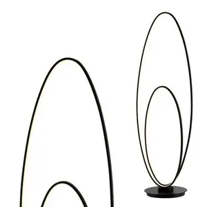 JONATHAN Y Looper Metal Modern Contemporary Oval Dimmable Integrated Led Floor Lamp